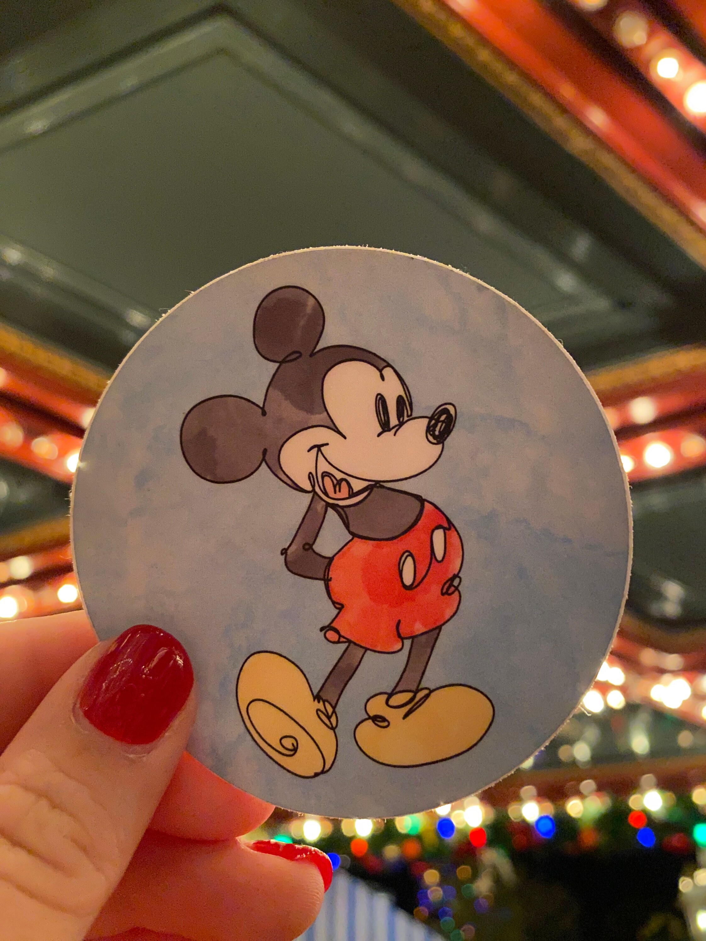 Mickey Mouse Inspired Line Art Sticker - Etsy