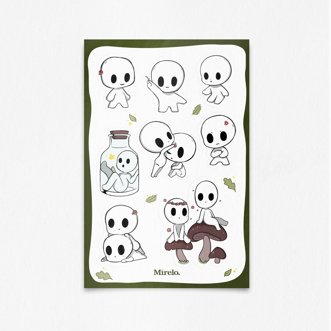 Cute Plant Friends Stickers 2 | 4" X 6" Vinyl Stickers | 8 Cute Kodama ...