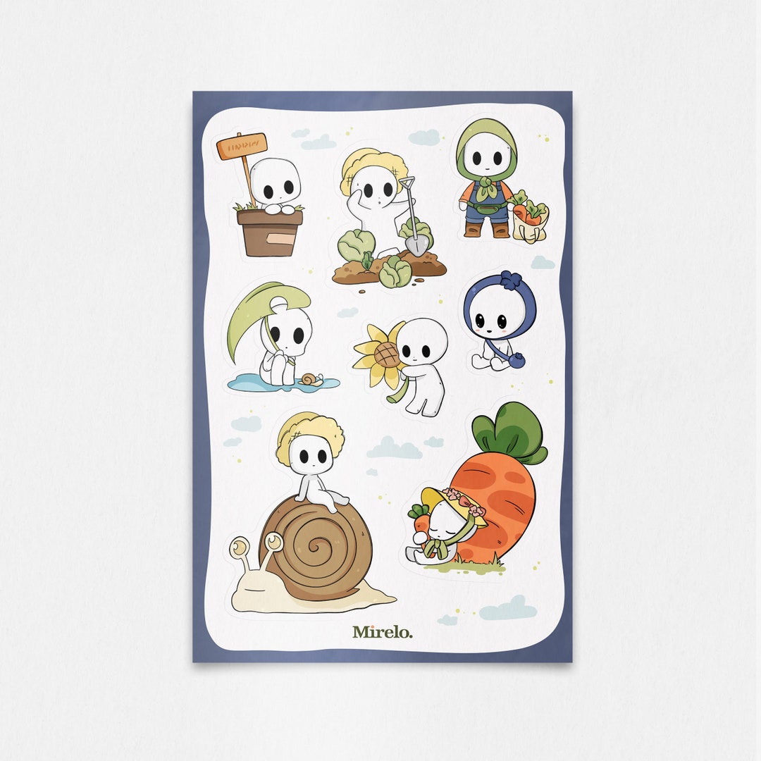 Cute Plant Friends Stickers 1 | 4" X 6" Vinyl Stickers | 8 Cute Kodama ...