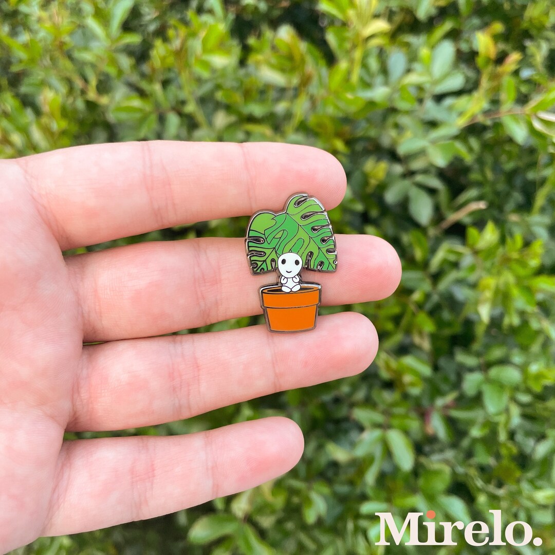 Cute Plant Friend Pin Hard Enamel Kodama Pin Monstera Plant Pin Gift ...