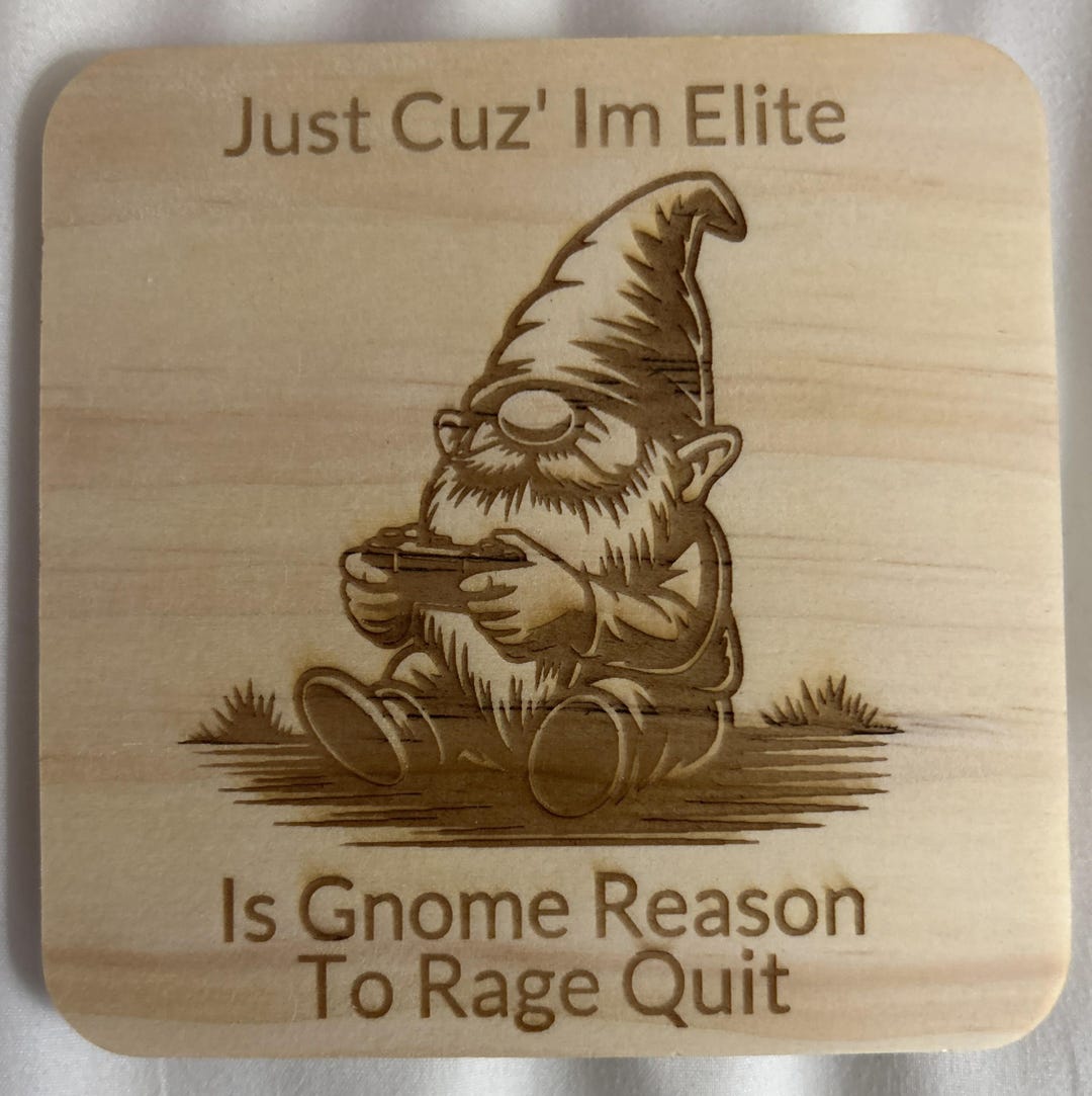 Wooden - 4 Gnome Elite Gamer - Coaster Art / Drink Coasters - Etsy