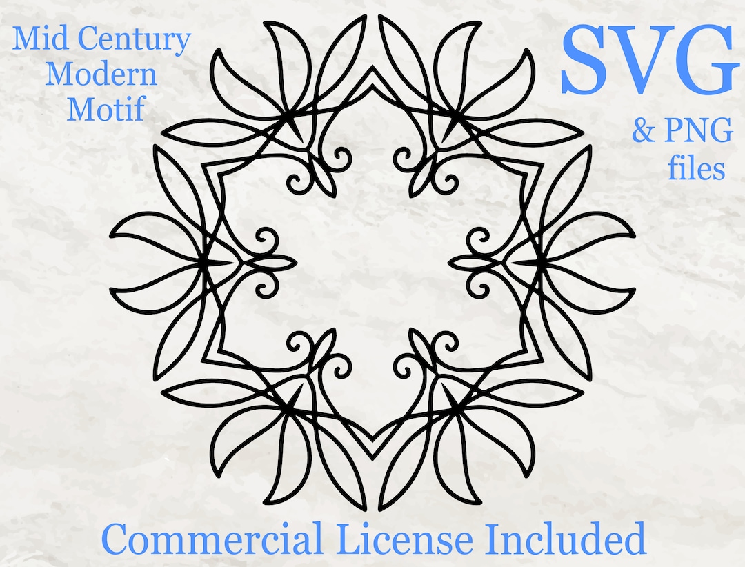 Mid Century Modern Motif SVG and PNG. Includes Commercial License, Mid ...