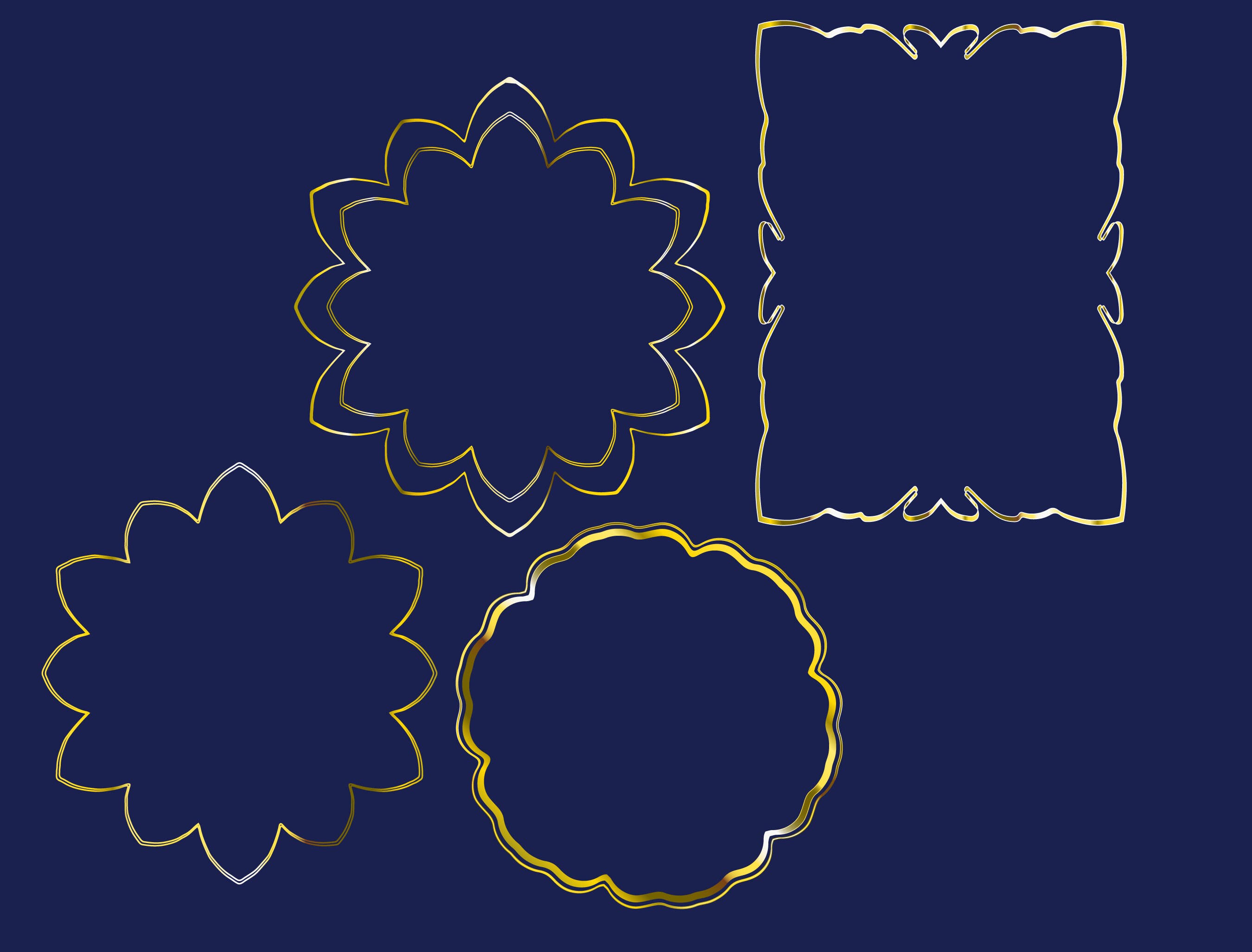 Delicate Gold Frame Clip Art Bundlegold Frames Pngmetal Framesmetallic ...