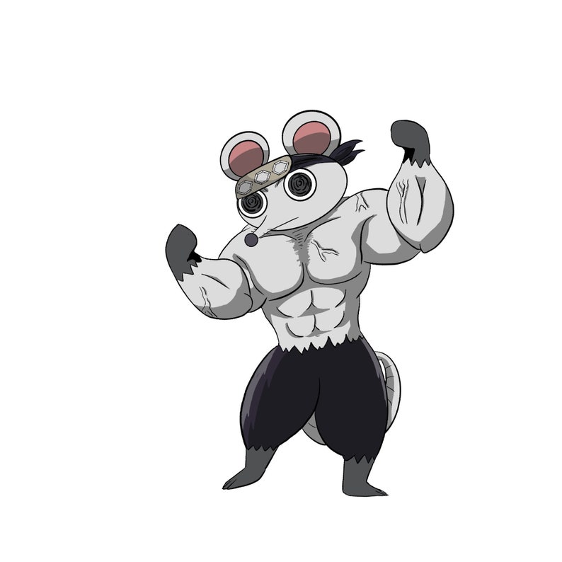 Buff Muscular Anime Mouse Rat Stickers Vampire Hunter Full Set - Etsy
