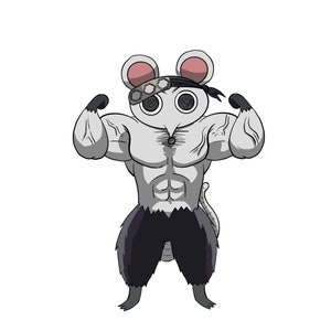 Buff Muscular Anime Mouse Rat Stickers Vampire Hunter Full Set Gym Rat ...