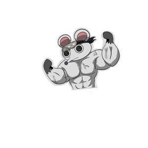 Buff Muscular Mice Anime Mouse Rat Stickers Vampire Hunter Peak ...