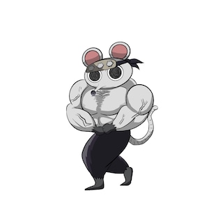 Buff Muscular Anime Mouse Rat Stickers Vampire Hunter Full Set Gym Rat ...