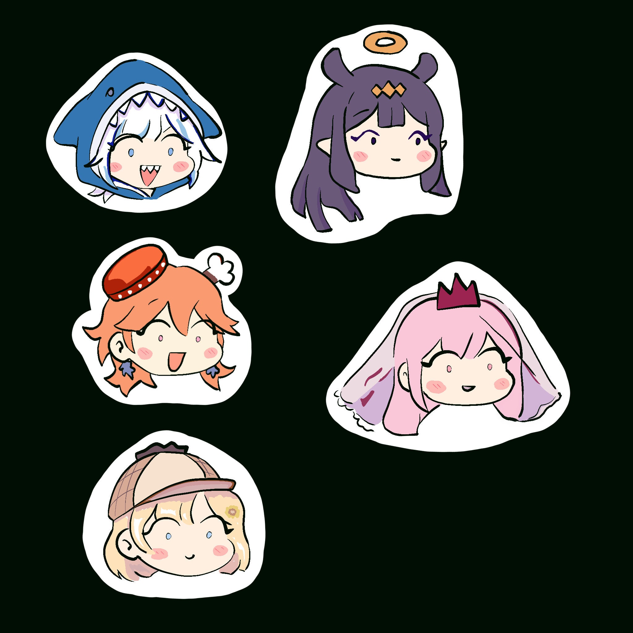 Hololive EN Myth Stickers Chibi - Etsy