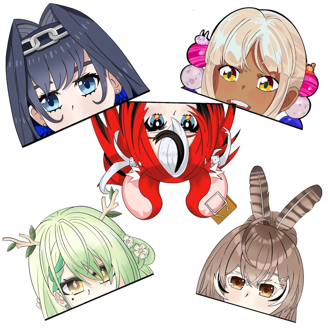Hololive En Holocouncil Peek Stickers Mumei, Kronii, Fauna, Sana, Hakos ...