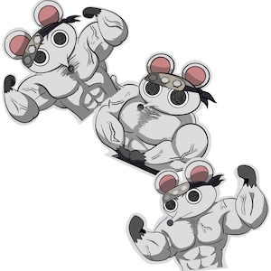 Buff Muscular Mice Anime Mouse Rat Stickers Vampire Hunter Peak ...