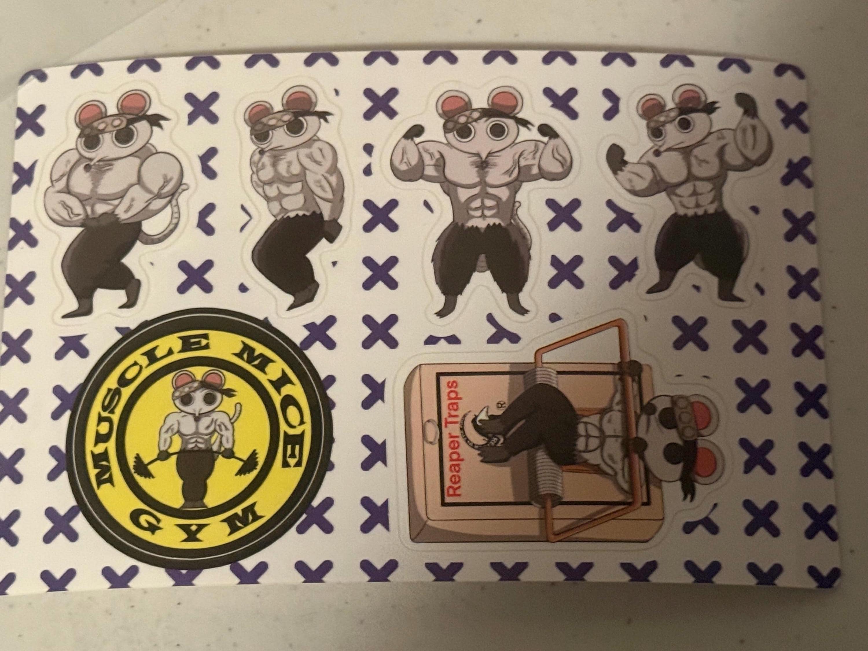 Buff Muscular Anime Mouse Rat Stickers Vampire Hunter Full Set Gym Rat ...