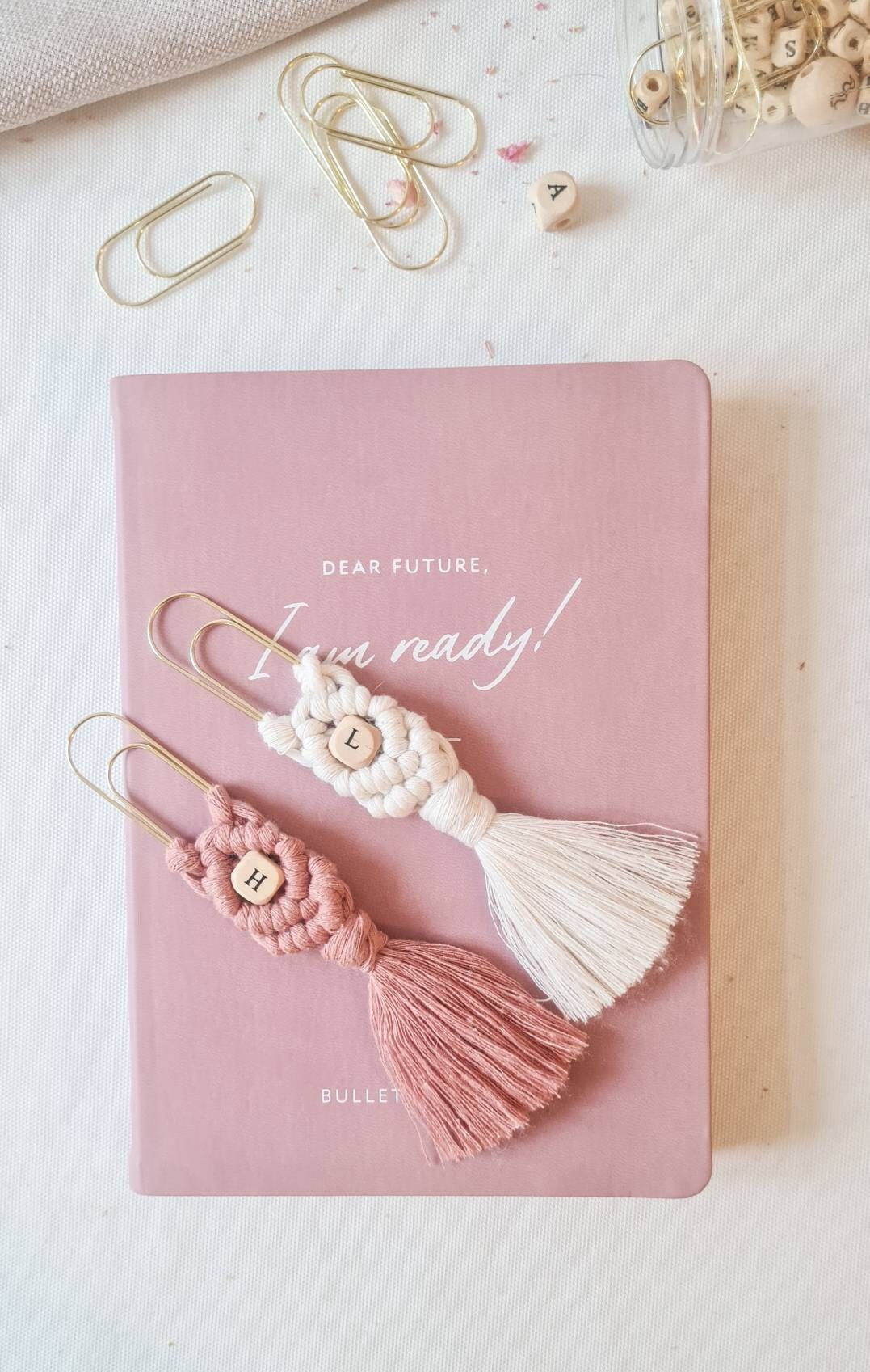 Handmade Macrame Personalized Bookmark boho Paper Clip Planner ...