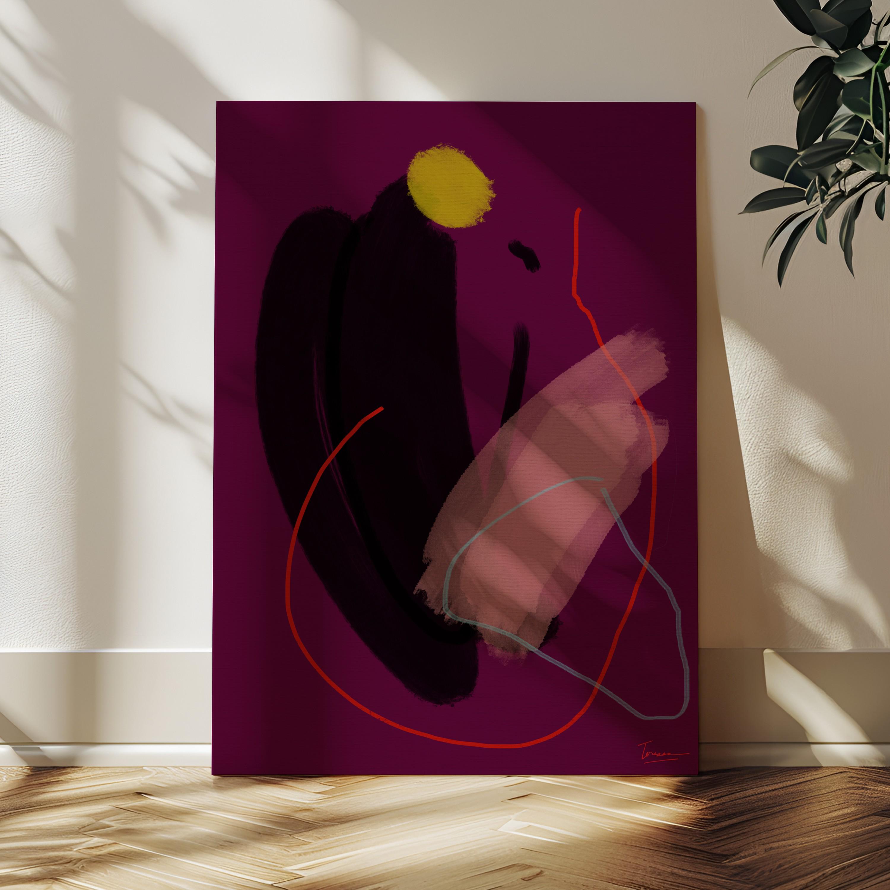 Burgundy Abstract Digital Download | Modern Art Print | Unique Wall ...