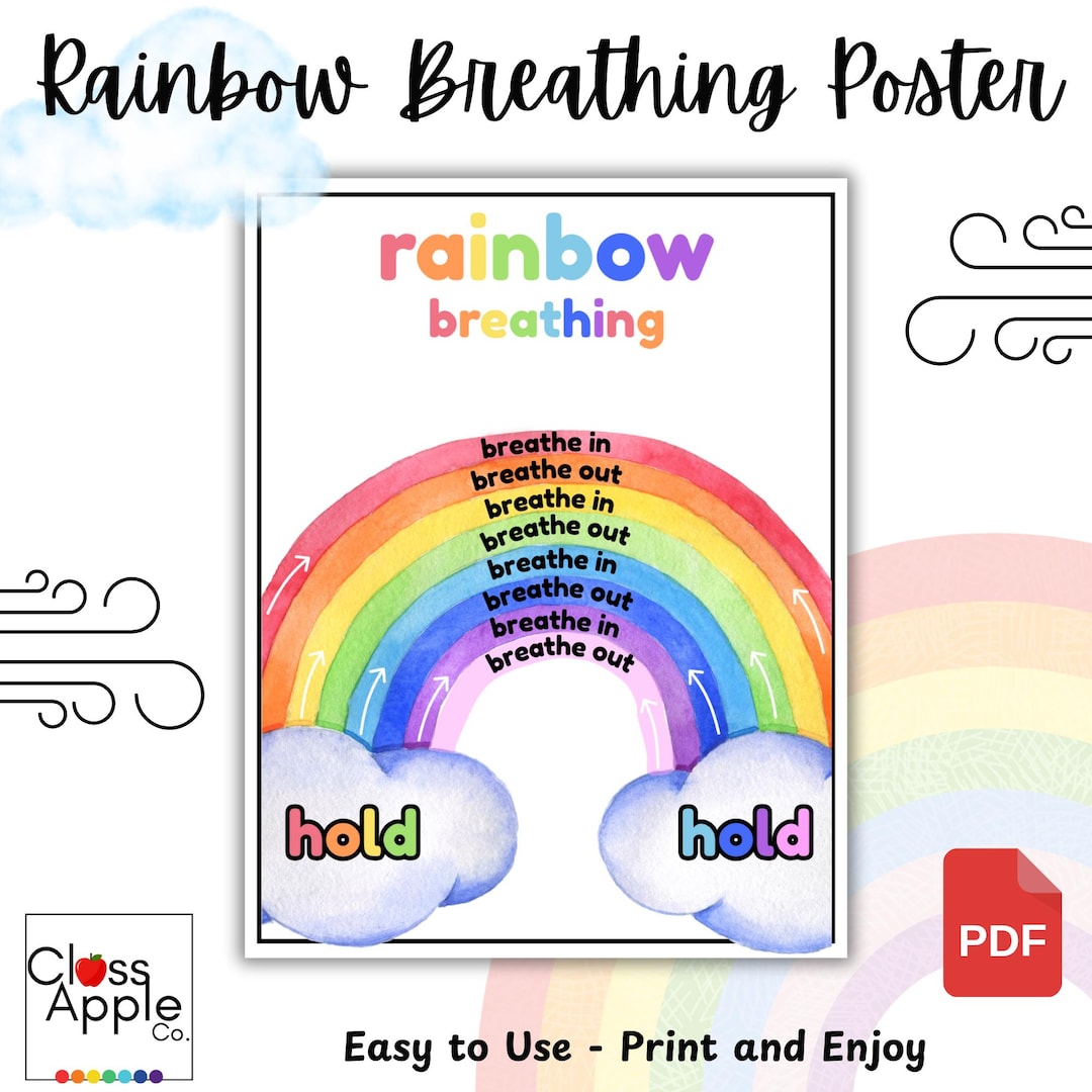 Rainbow Breathing Poster PDF | Calm Corner Printable | Mindfulness ...