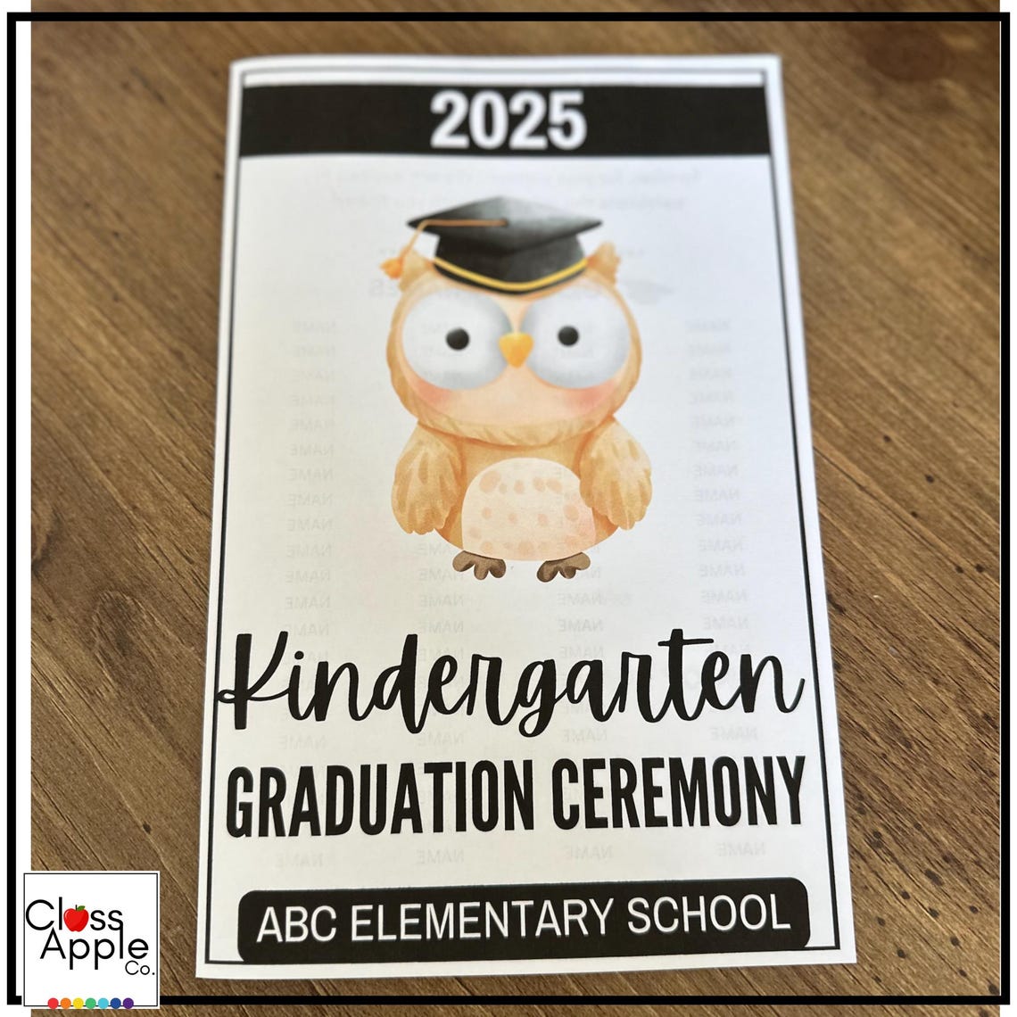 Kindergarten Graduation Program | Bi-fold Editable Canva Template ...