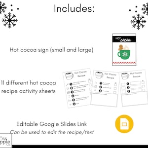 Hot Cocoa Activity for Class Christmas/holiday Party - Editable Text ...