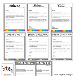 Editable Welcome Letter Template for Teachers | 14 Versions for Pre-k ...
