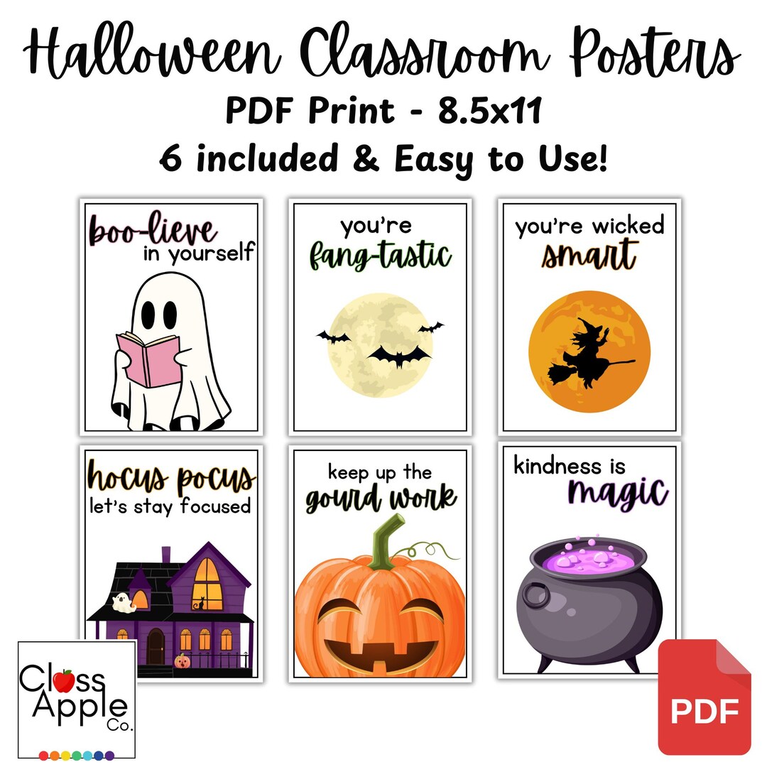 Halloween Classroom Posters | Spooky Positive Affirmation Wall Decor ...