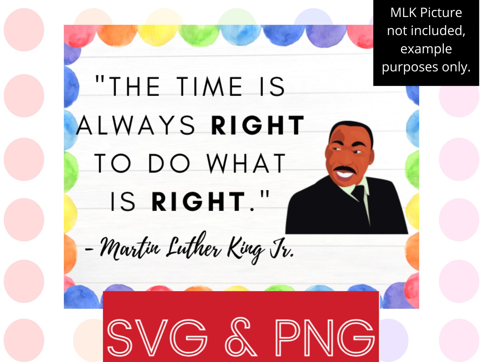 Martin Luther King Jr. Quote - MLK SVG and PNG, Teacher, Education, T ...