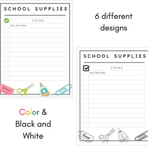 School Supplies List - Editable for Google Slides - Easy to Edit - Back ...