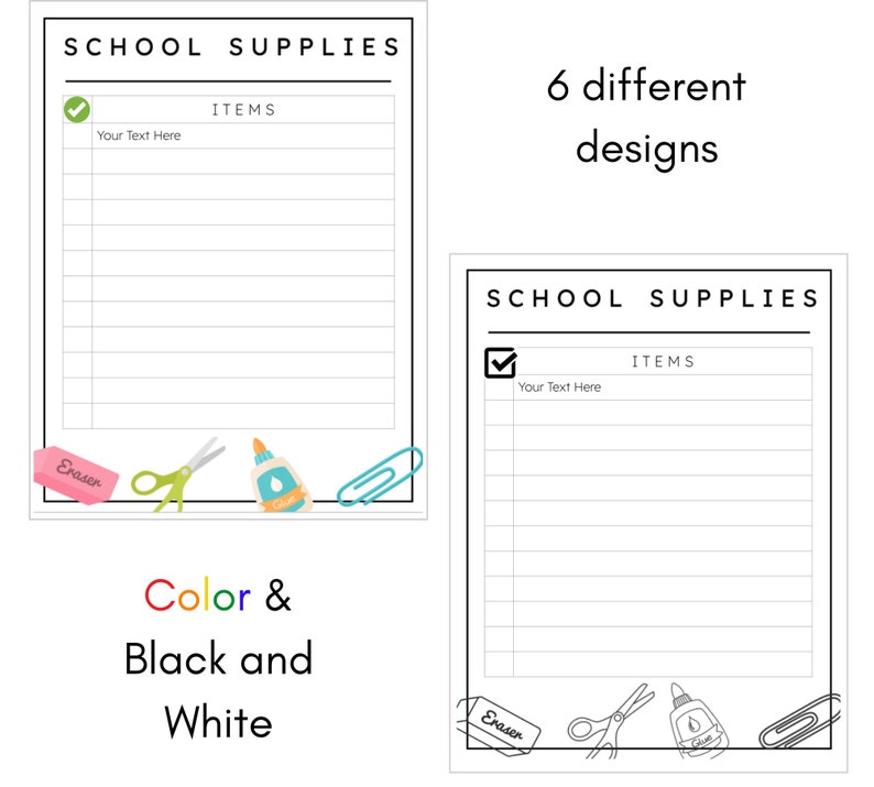 School Supplies List - Editable for Google Slides - Easy to Edit - Back ...