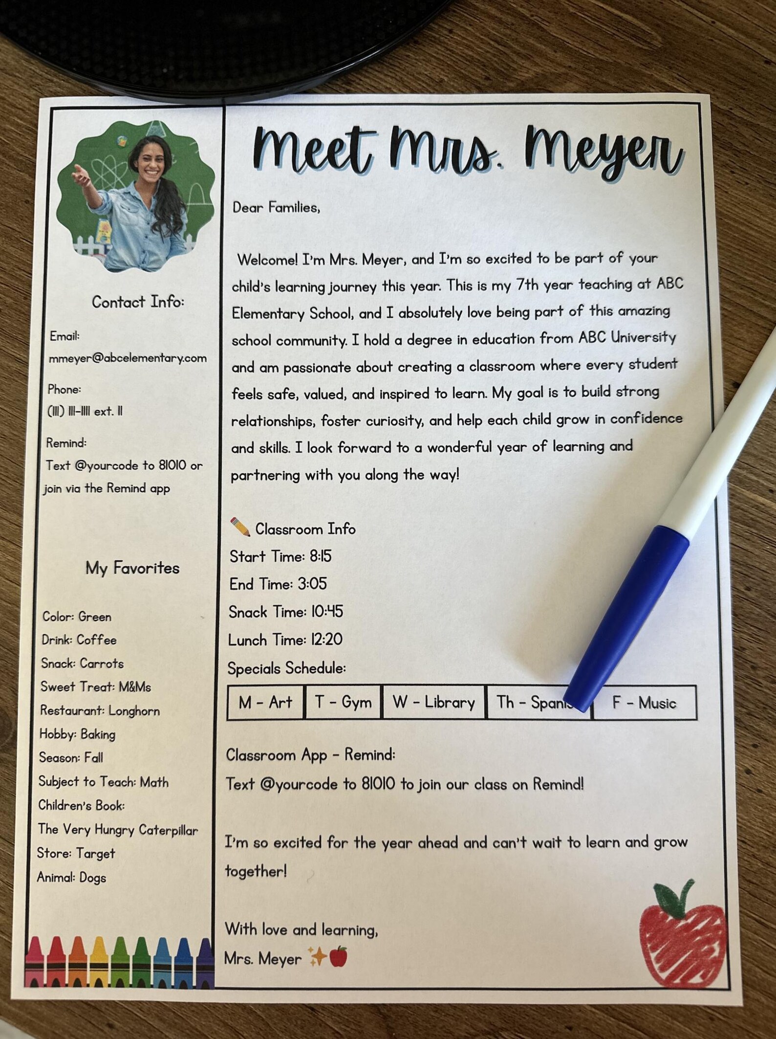 Editable Meet the Teacher Letter Template | Canva Version | Back to ...
