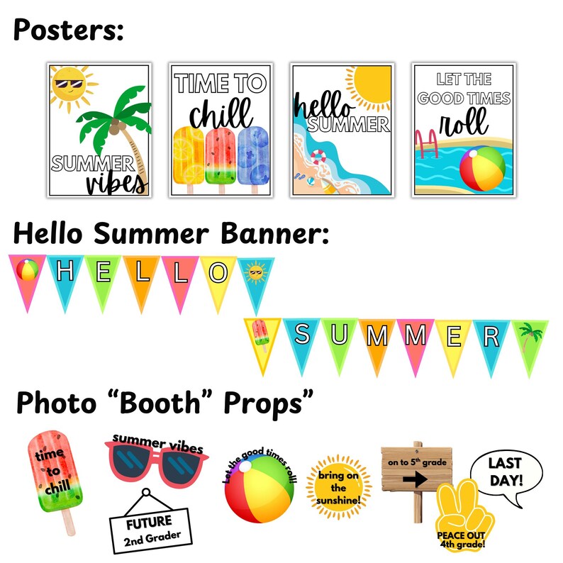 Instant Summer End of Year Party Pack | Classroom Party Kit | Printable ...