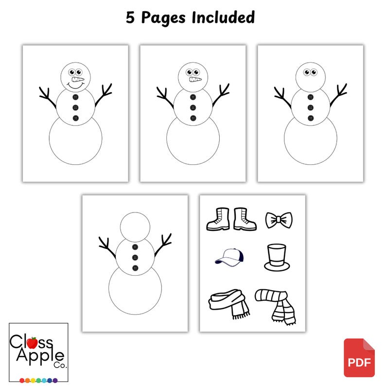 Build a Snowman Craft Printable | Winter Classroom Craft | Christmas Activity | Cut and Paste ...
