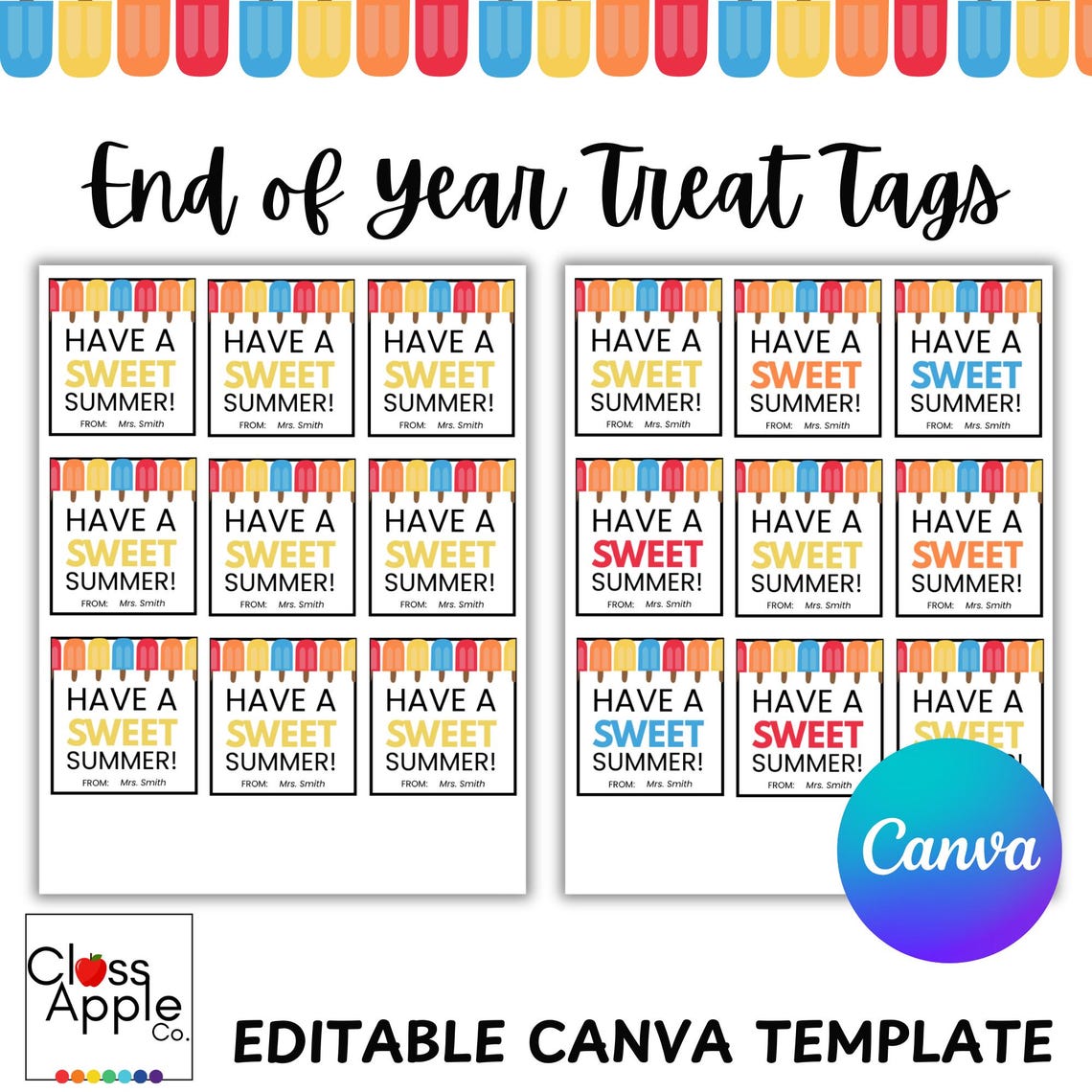 Have a Sweet Summer Student Gift Tags – End-of-year Printable | Cute ...