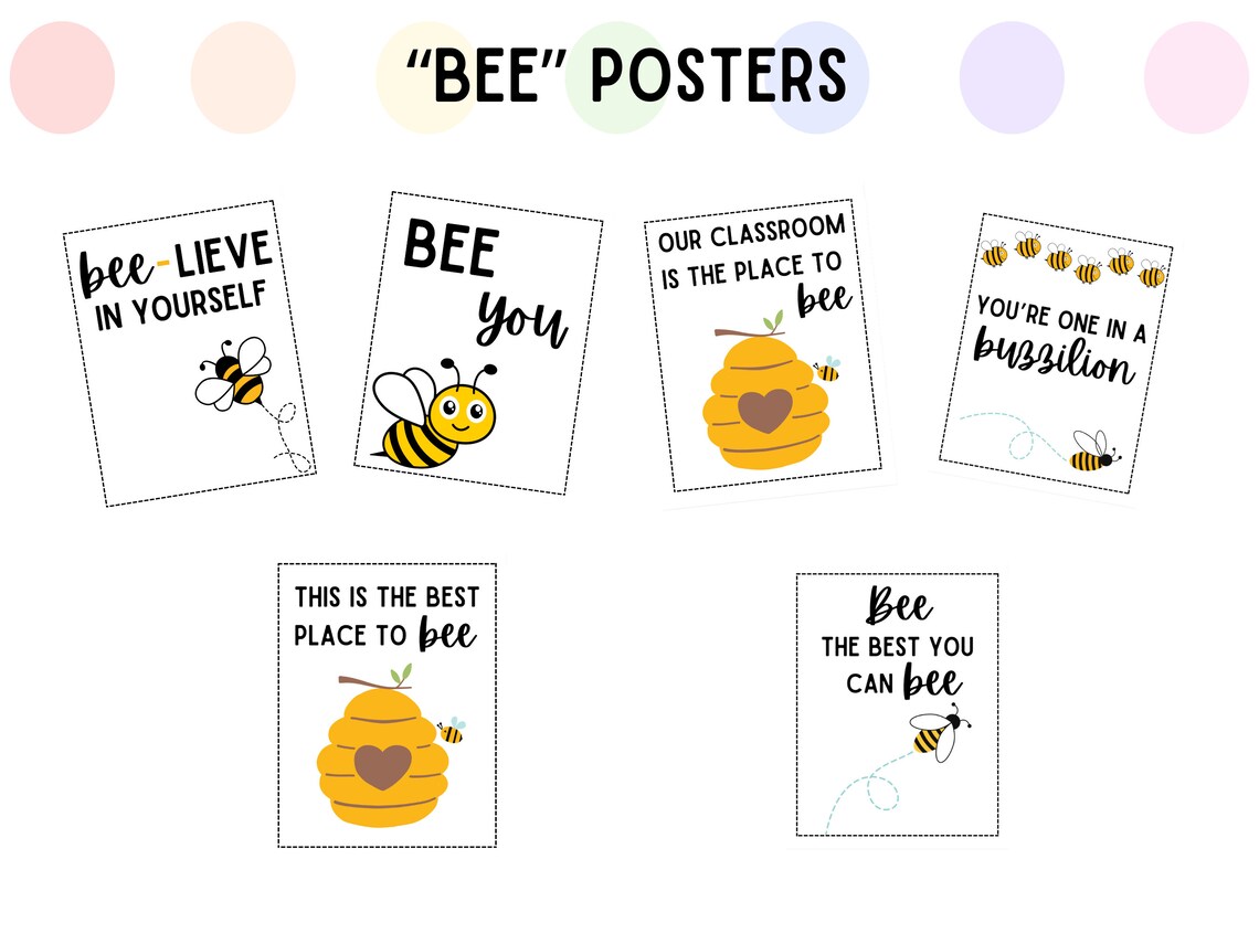 Classroom Bee Posters - Summer School - Classroom Decor - "bee" and "be ...