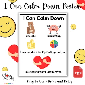 I Can Calm Down Poster Printable | Positive Self-talk PDF for Kids ...
