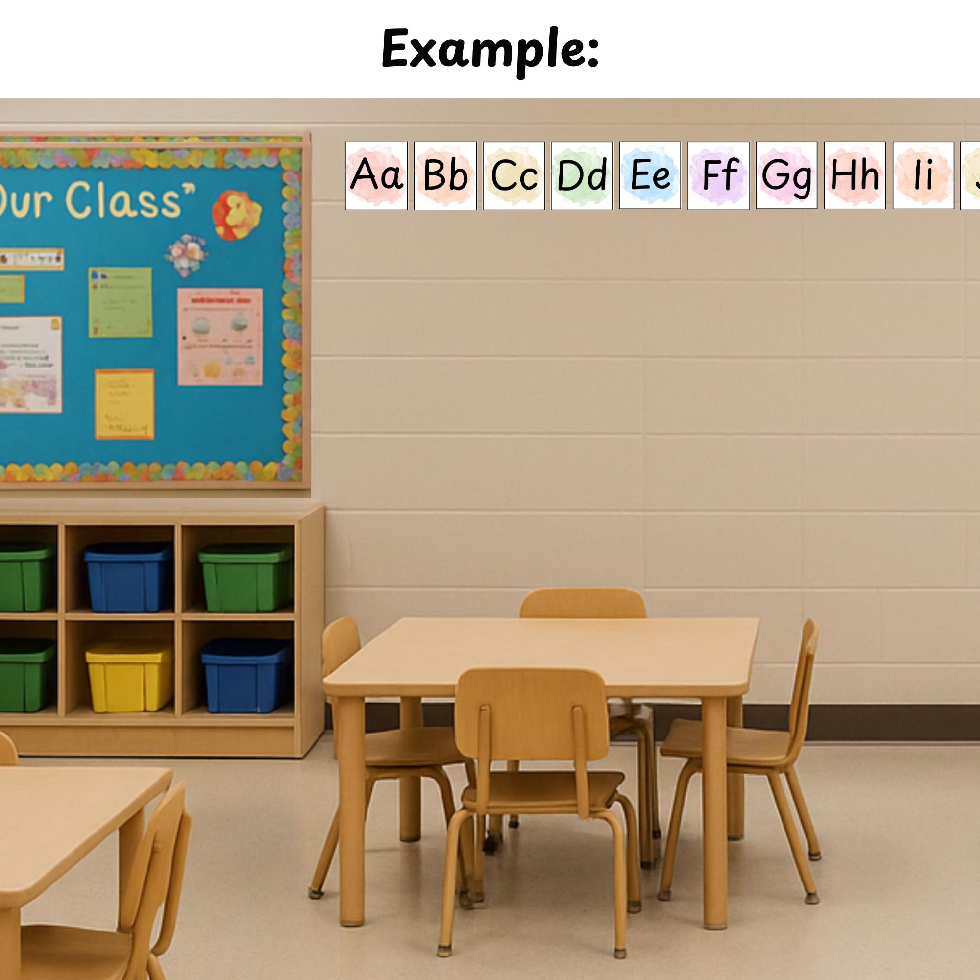 Pastel Rainbow Watercolor Alphabet Printable | ABC Classroom Decor for ...