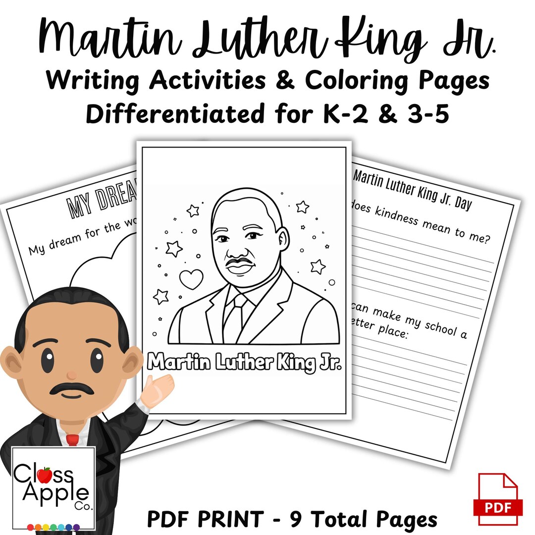 Martin Luther King Jr. Day Activities | Writing & Coloring Pages | MLK ...