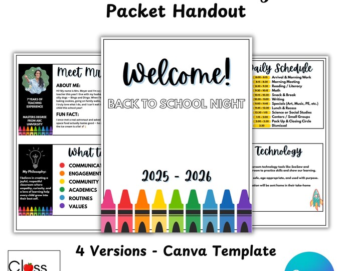 Back to School Forms -meet the Teacher Forms -open House Forms-editable ...