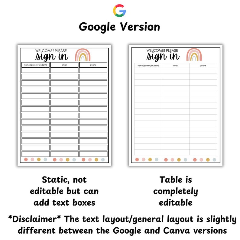 Boho Sign in Sheet | Editable Canva & Google Slides | Back to School ...