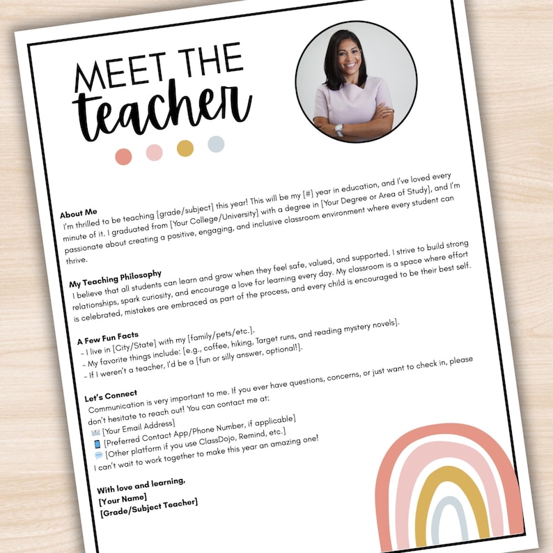 Boho Meet the Teacher Template | Editable Canva & Google Slides | Back ...