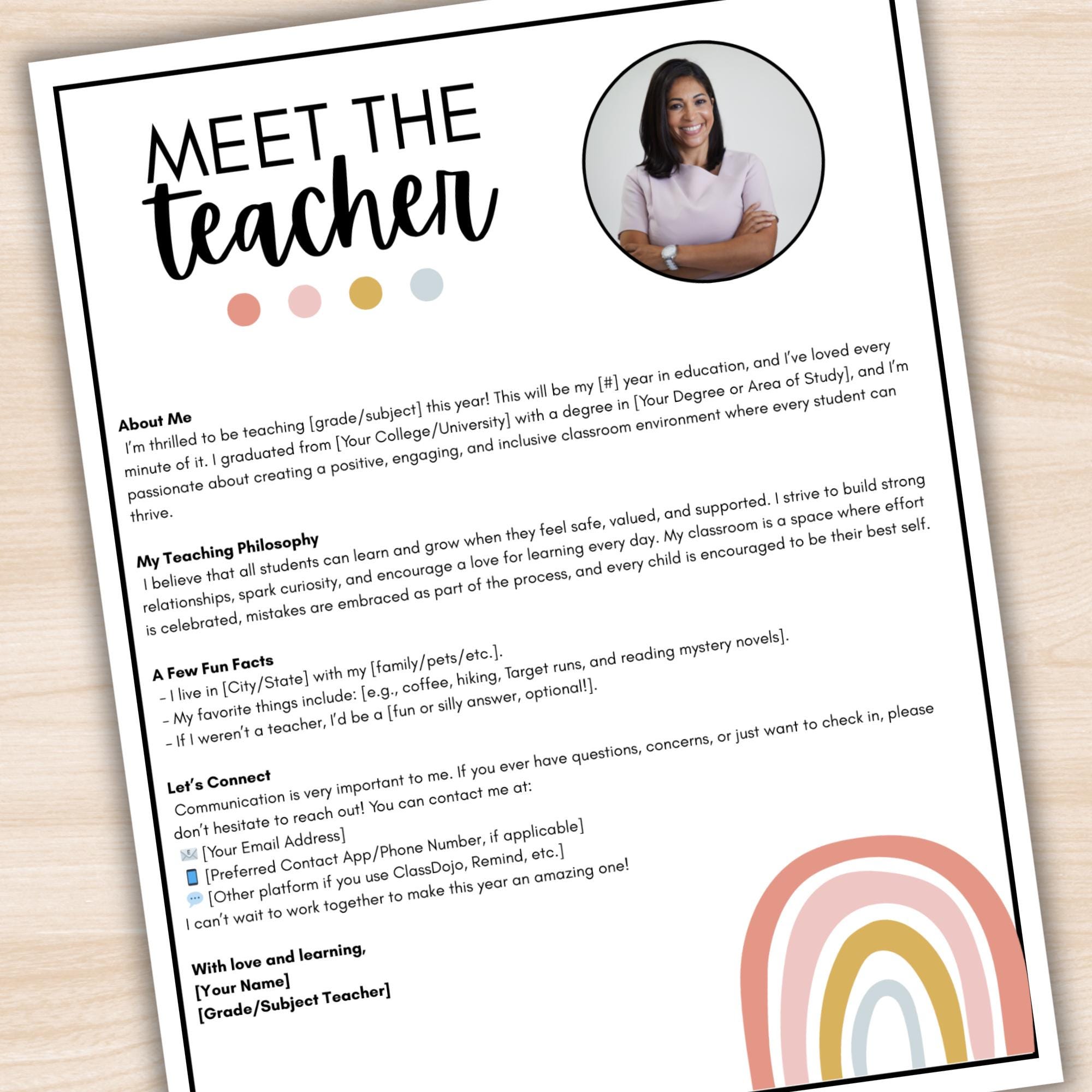 Boho Meet the Teacher Template | Editable Canva & Google Slides | Back ...