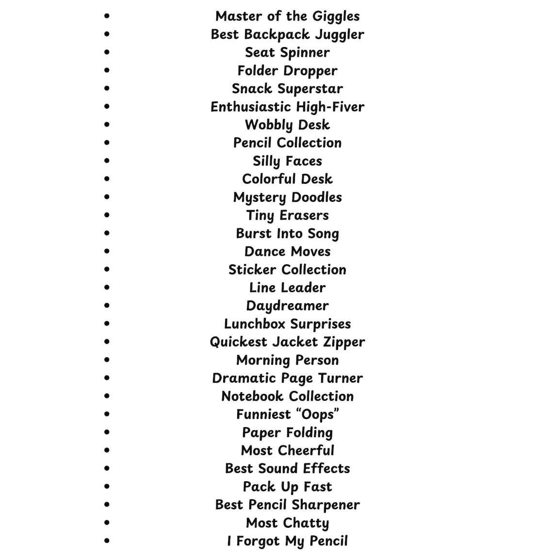 30 Funny End of Year Awards for Students | Editable Canva Template ...