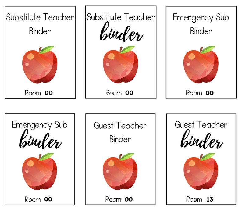 Editable Substitute Teacher/guest Teacher/emergency Sub Binder Inserts ...