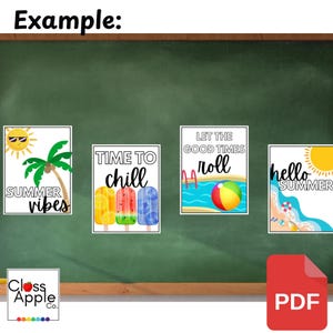 Summer Classroom Posters | End of Year Party Decor | Beach Theme ...