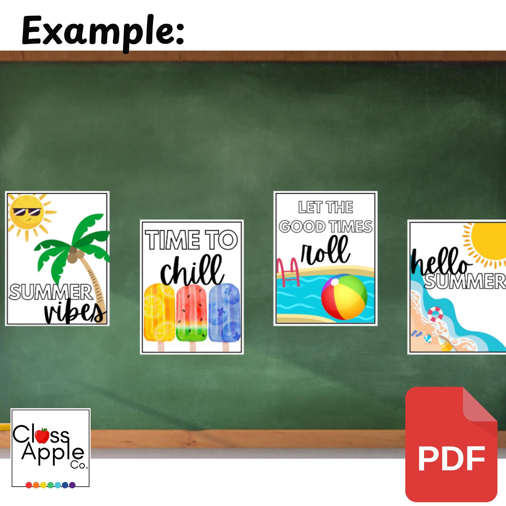 Summer Classroom Posters | End of Year Party Decor | Beach Theme ...