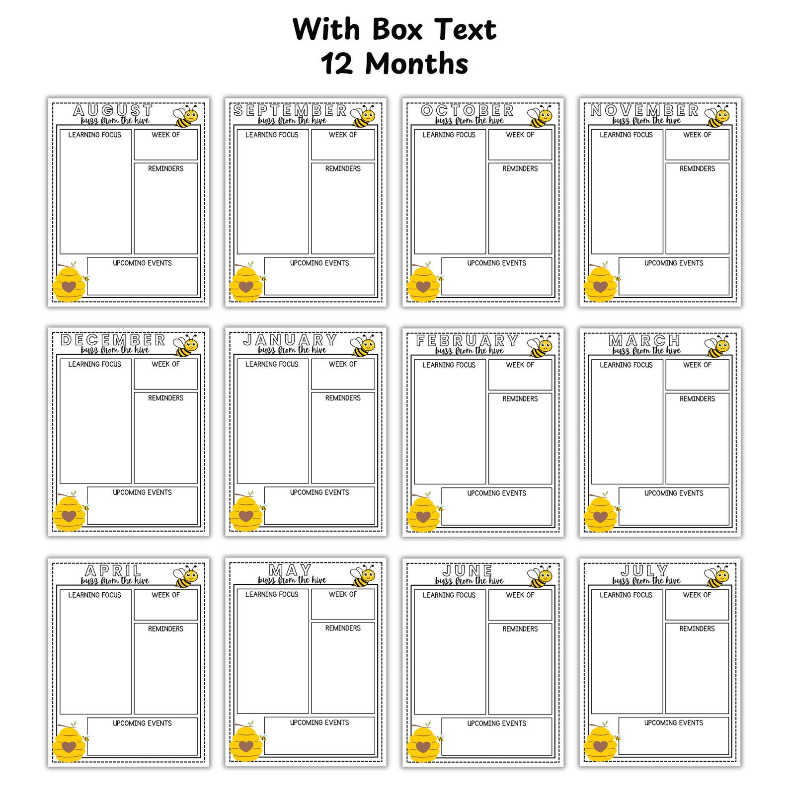 Bee Themed Classroom Newsletter Template | Editable Weekly or Monthly ...