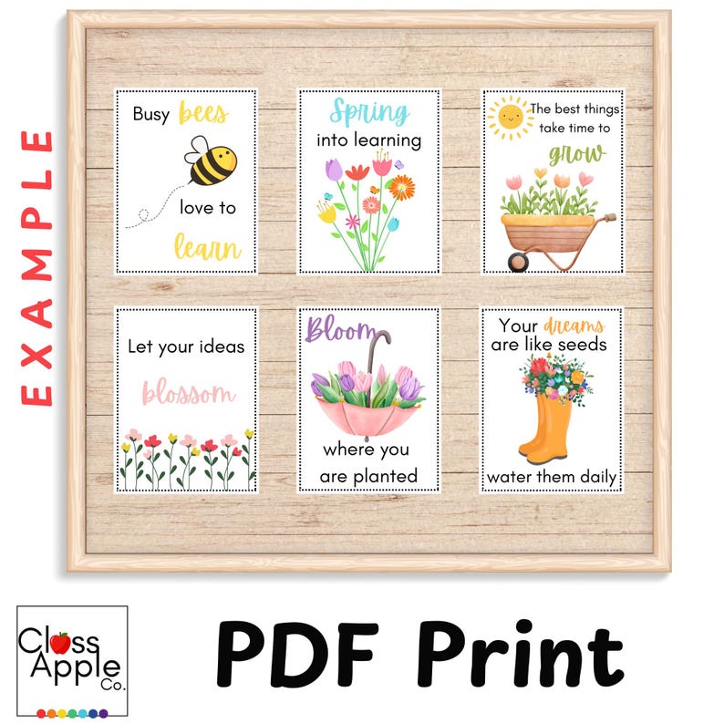 Spring Printable Posters | Classroom Decor | Floral & Motivational Wall ...