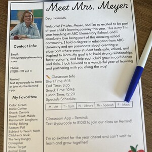 Editable Meet the Teacher Letter Template | Bright and Colorful Google ...