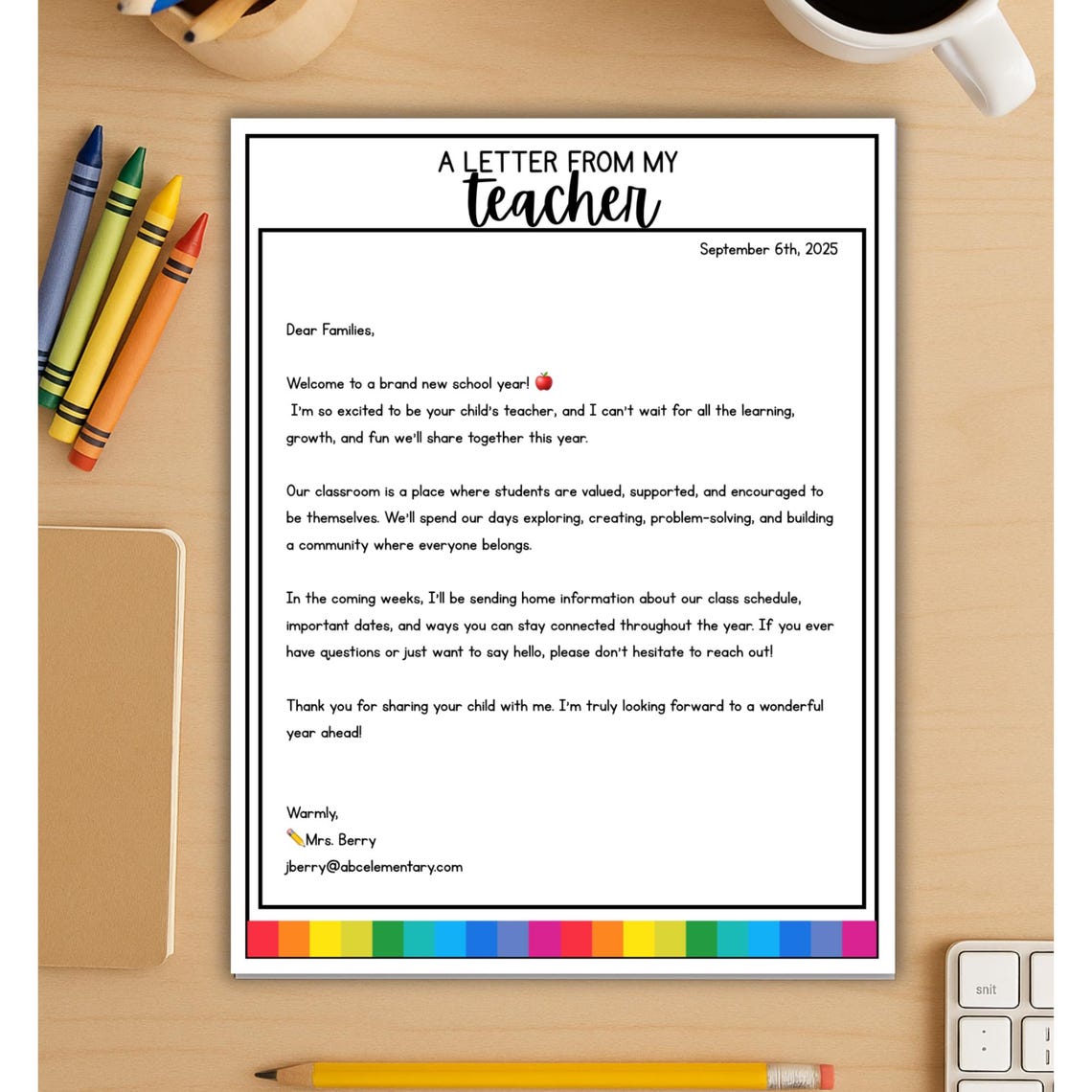 Editable Welcome Letter Template for Teachers | 14 Versions for Pre-k ...