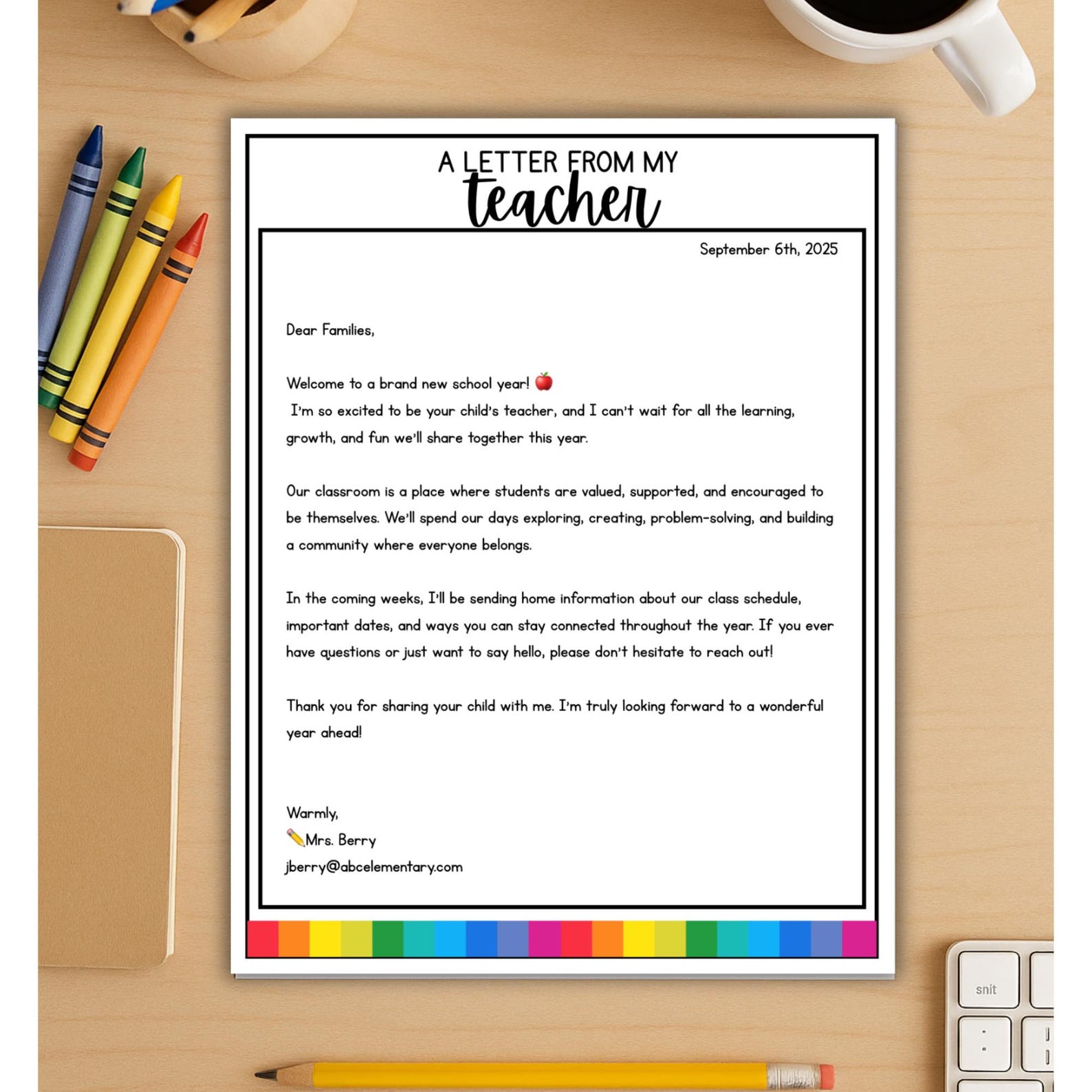 Editable Welcome Letter Template for Teachers | 14 Versions for Pre-k ...