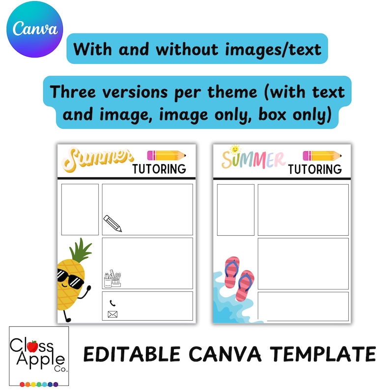 Editable Summer Tutoring Flyer to Use With CANVA - Easy to Access ...