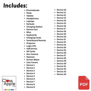 Technology & Device Labels for Classroom | Chromebook, Ipad, Laptop ...