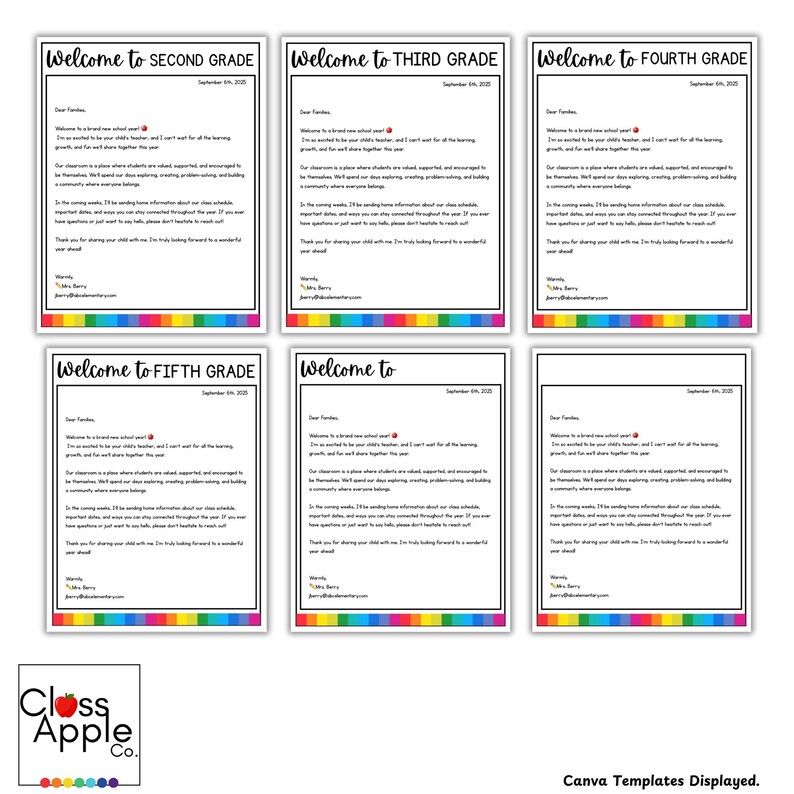 Editable Welcome Letter Template for Teachers | 14 Versions for Pre-k ...