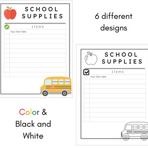 School Supplies List - Editable for Google Slides - Easy to Edit - Back ...